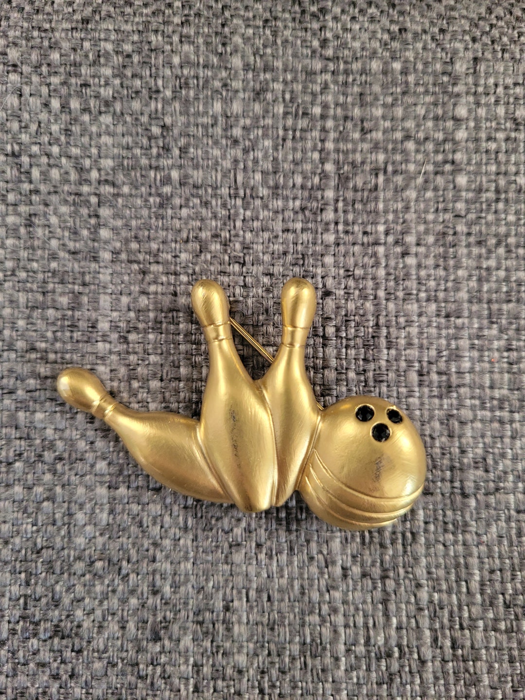 Goldtone Avon Bowling Pins and Ball - Etsy