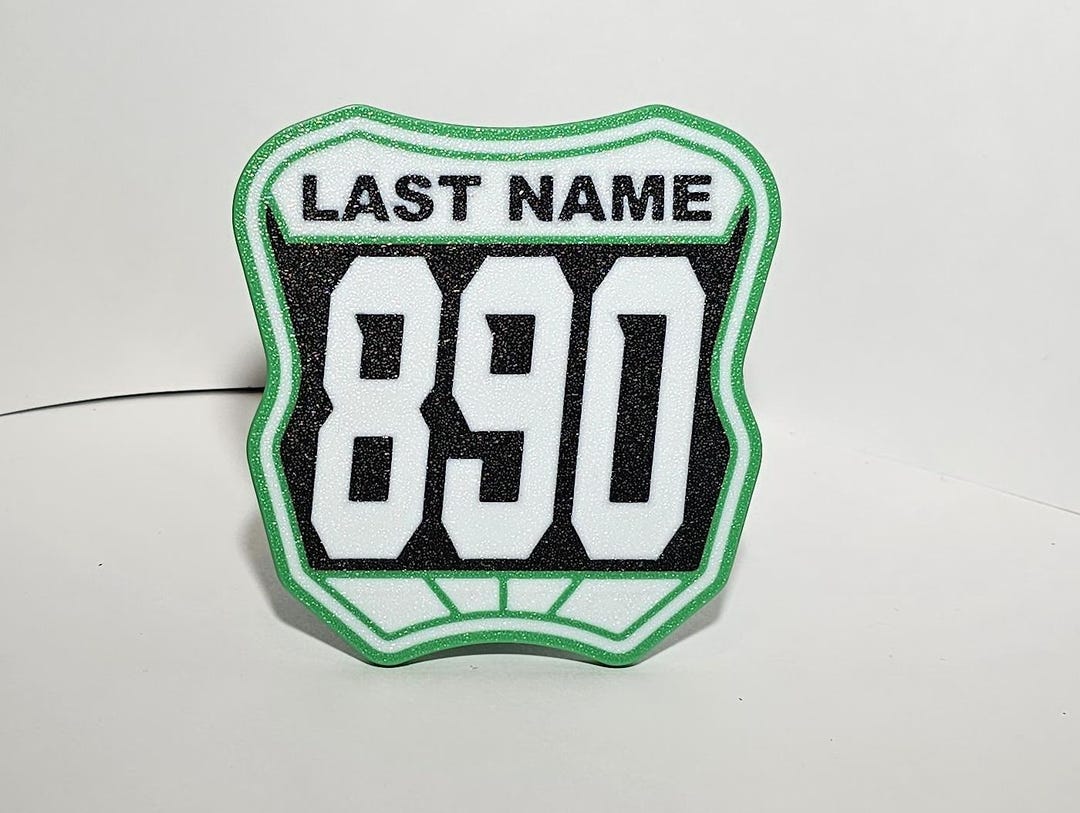 Custom Motocross Number Plate, Customizable Colors, Number and Name ...
