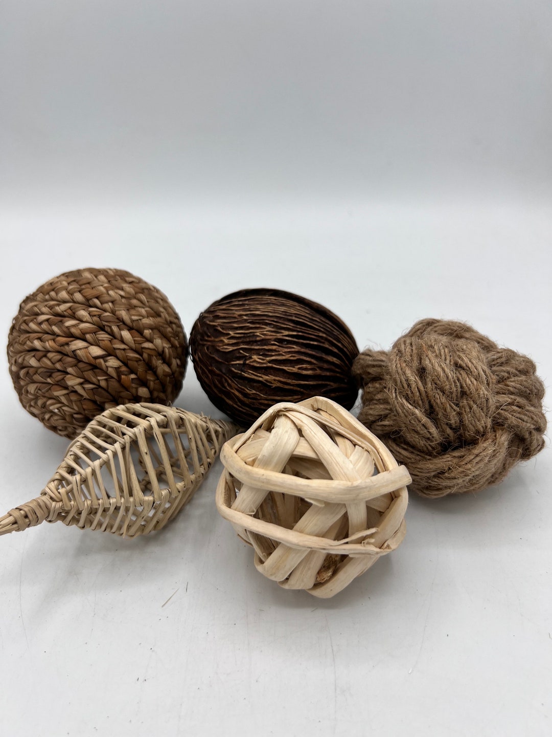 Decorative Balls, Bowl Filler, Set of 5 Rope/twine Orbs - Etsy