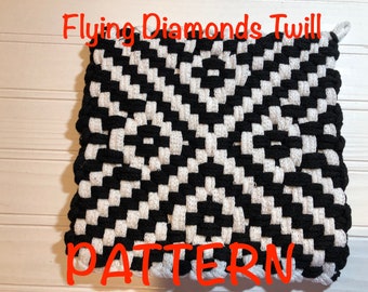 PATTERN Rainbow Diamond Twill Potholder Loop Pattern for Both 27x27 pro ...