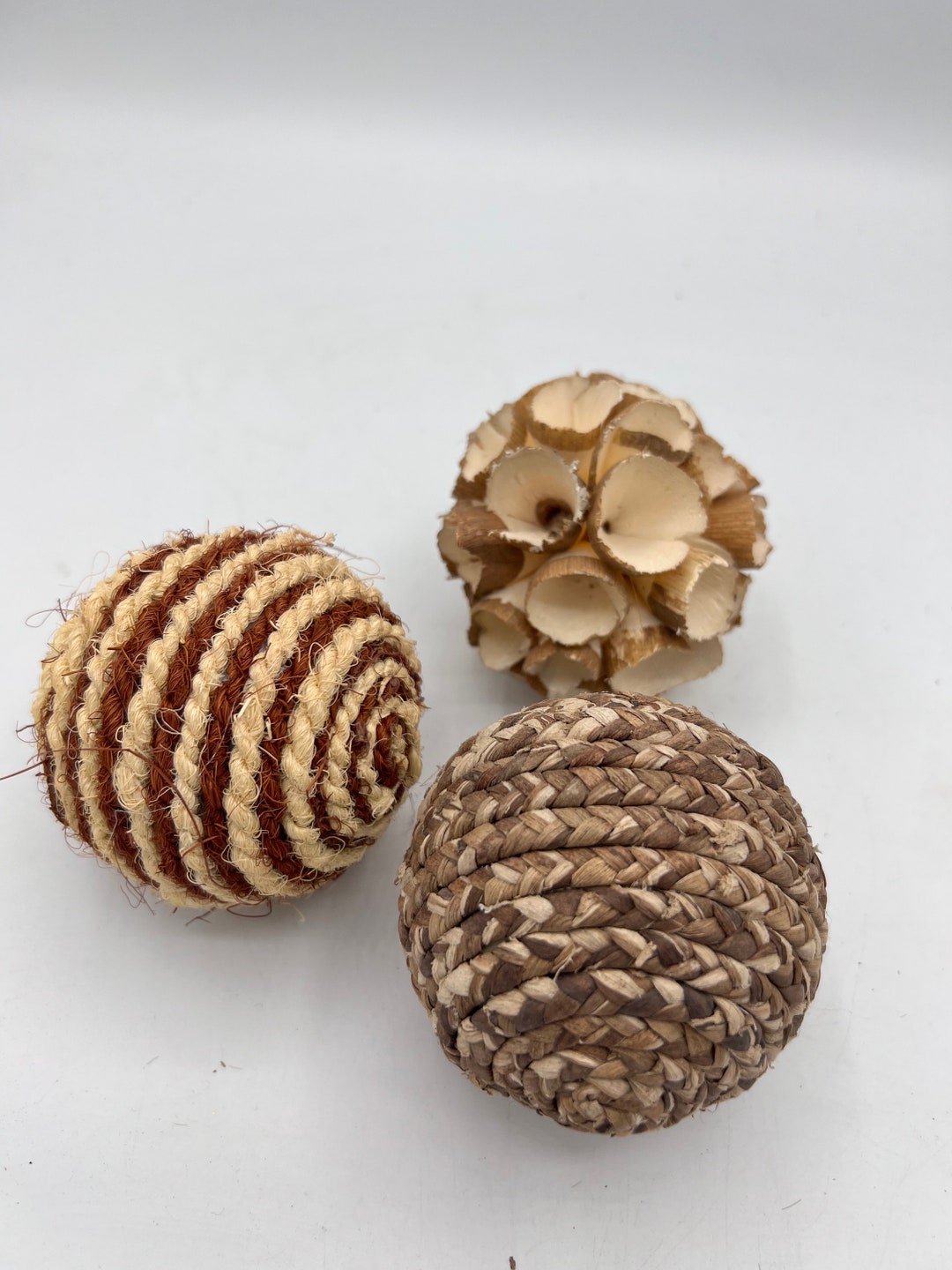 Decorative Balls, Bowl Filler, Set of 3 Rope/twine Orbs - Etsy