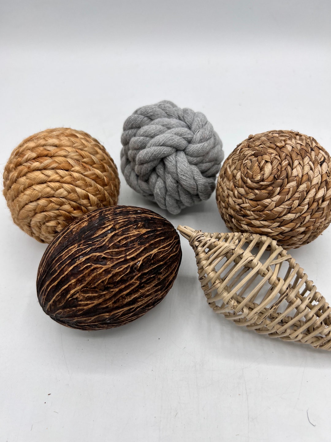 Decorative Balls, Bowl Filler, Set of 5 Rope/twine Orbs - Etsy