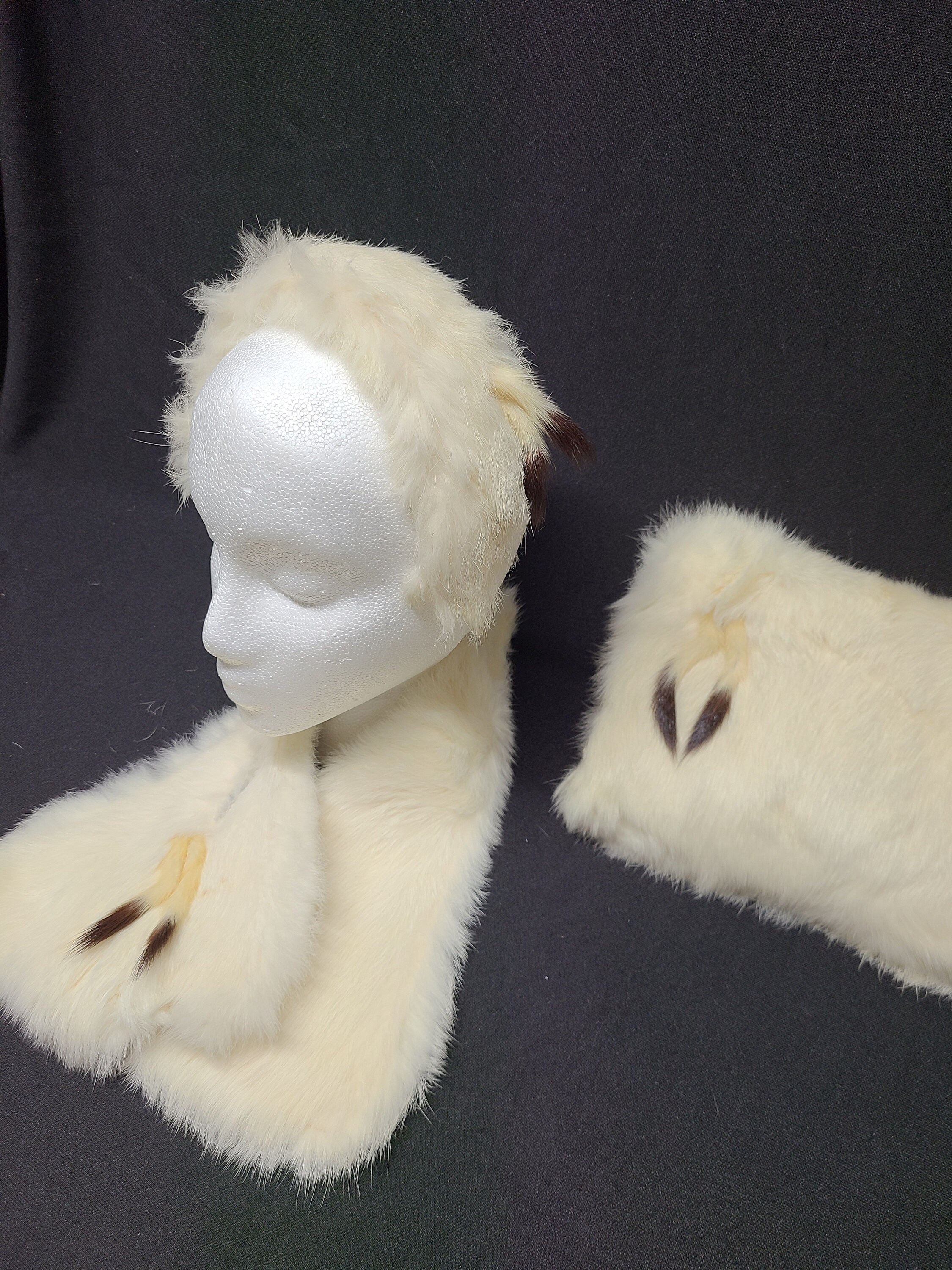 Vintage Child's White Rabbit Fur Muff, Collar, & Headband 1930s - Etsy