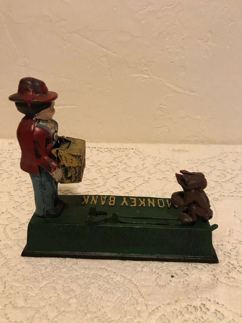 Cast Iron Monkey Bank - Etsy