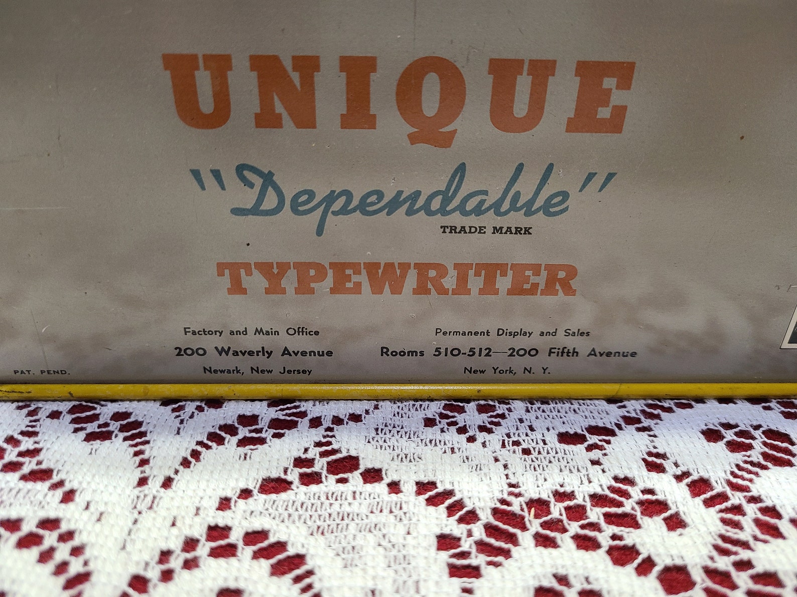 Vintage UNIQUE Tin Litho Toy Dial Typewriter dependable Uneek Artie ...