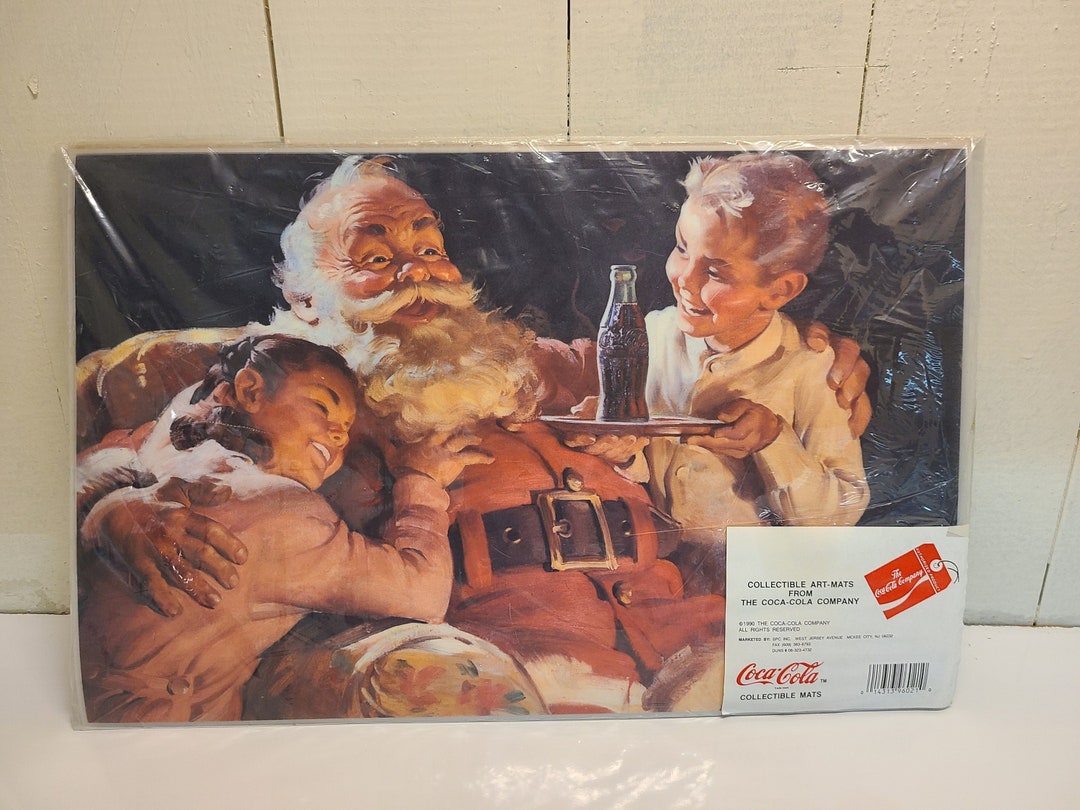 Coca Cola Collectible Art Place Mats Vintage 1990 Christmas Santa ...