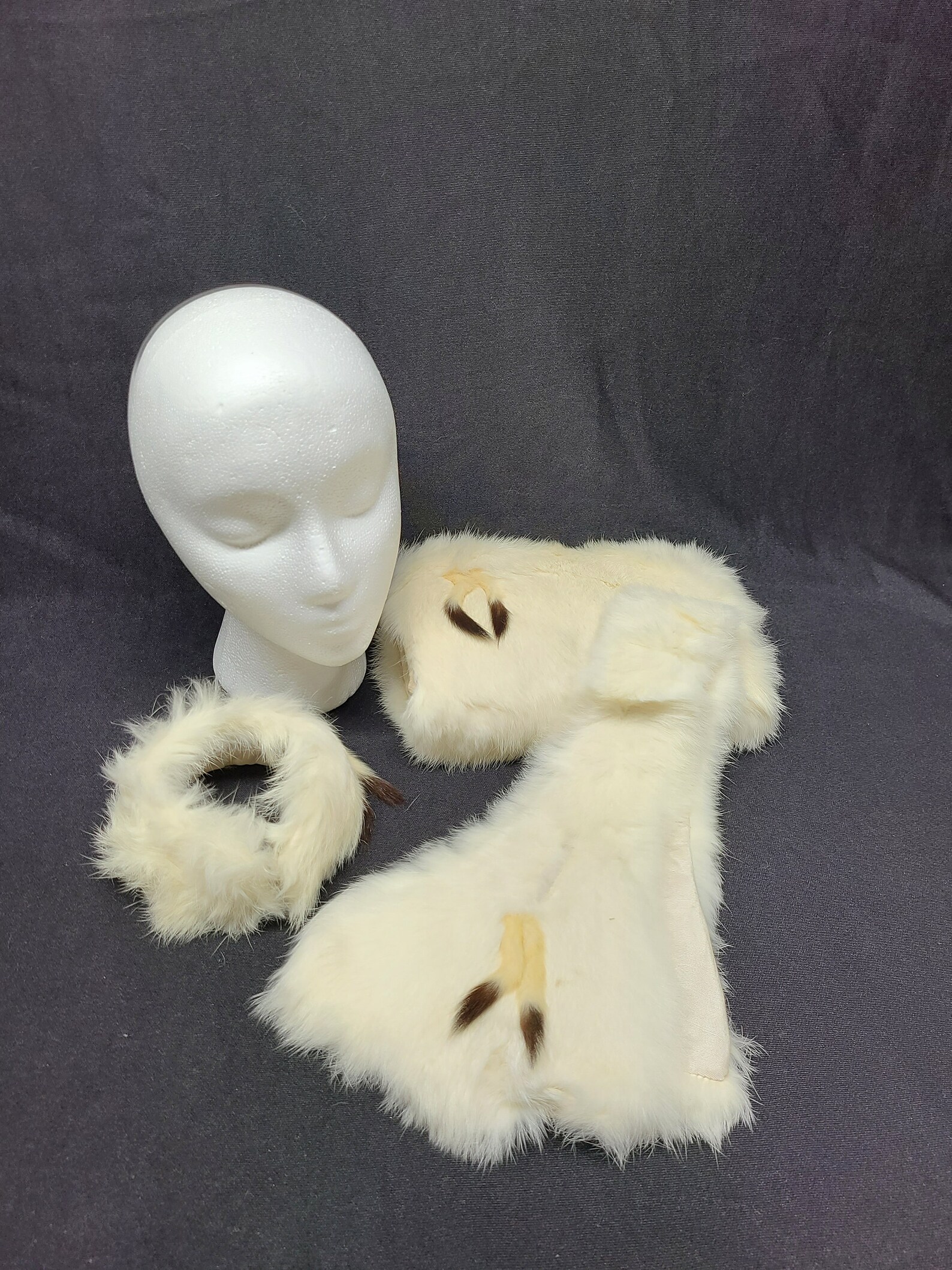 Vintage Child's White Rabbit Fur Muff, Collar, & Headband 1930s - Etsy