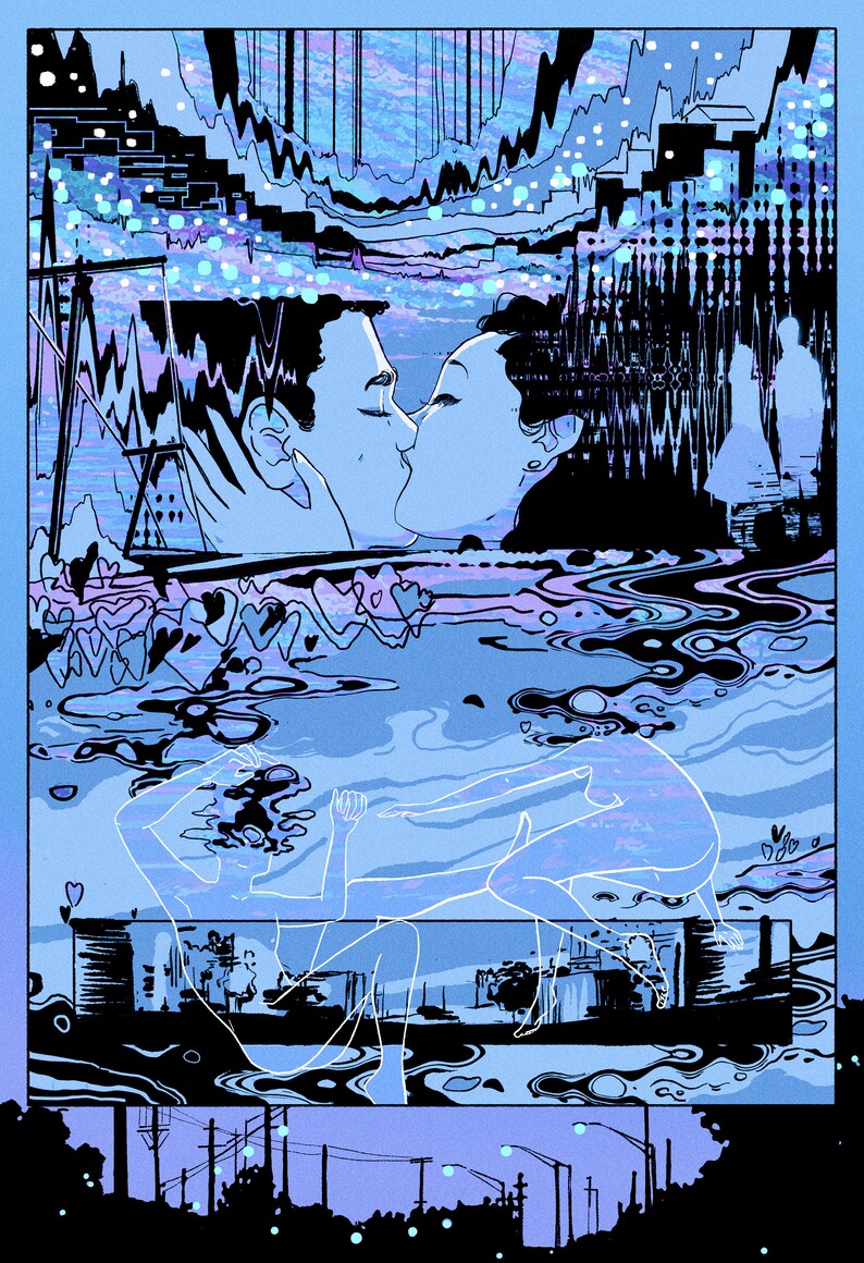 Lost Lovers Lofi Poster Illustrative Print - Etsy