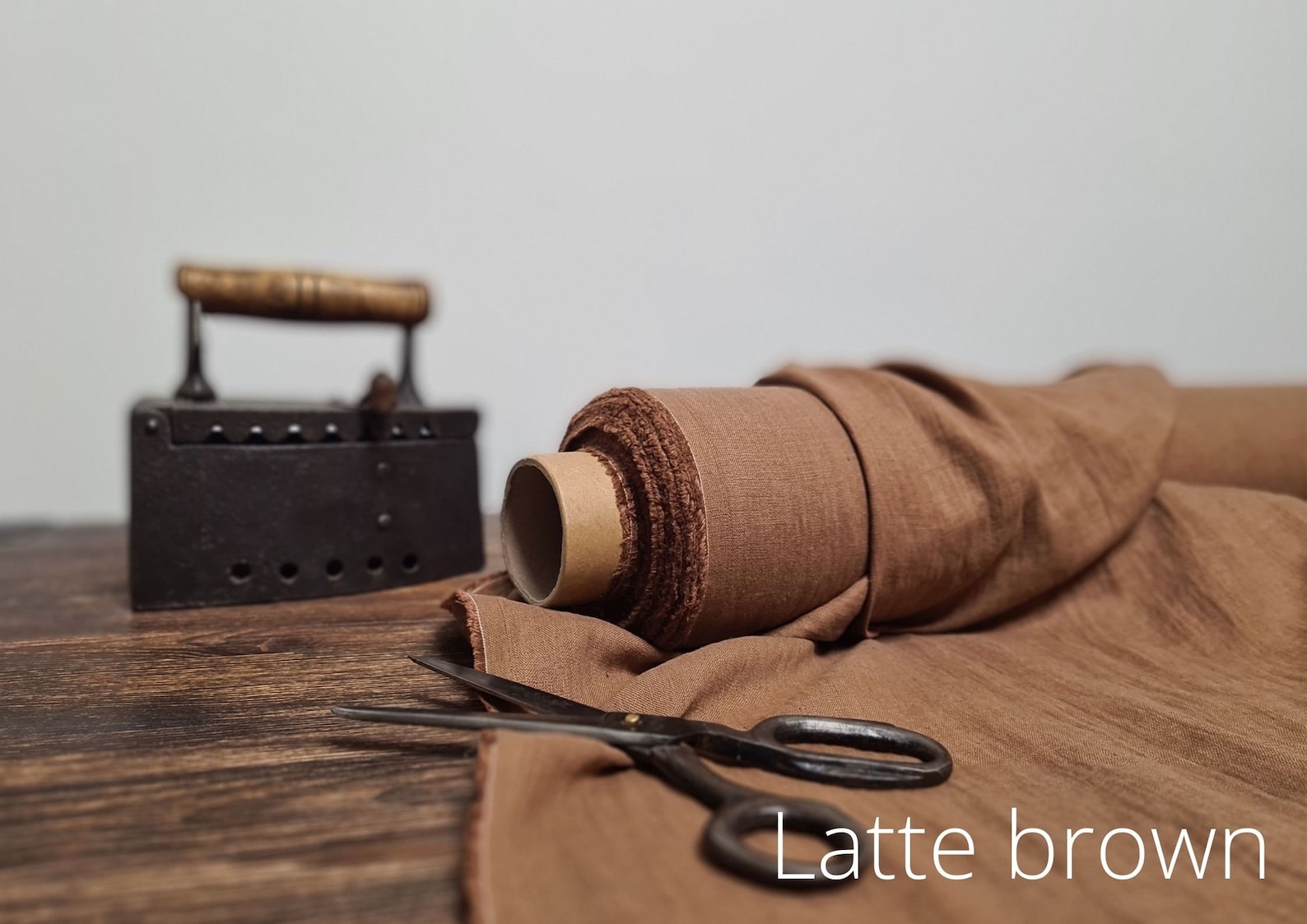 Linen Fabric Brown Tones, Fabric by the Yard or Meter, Softened Washed ...