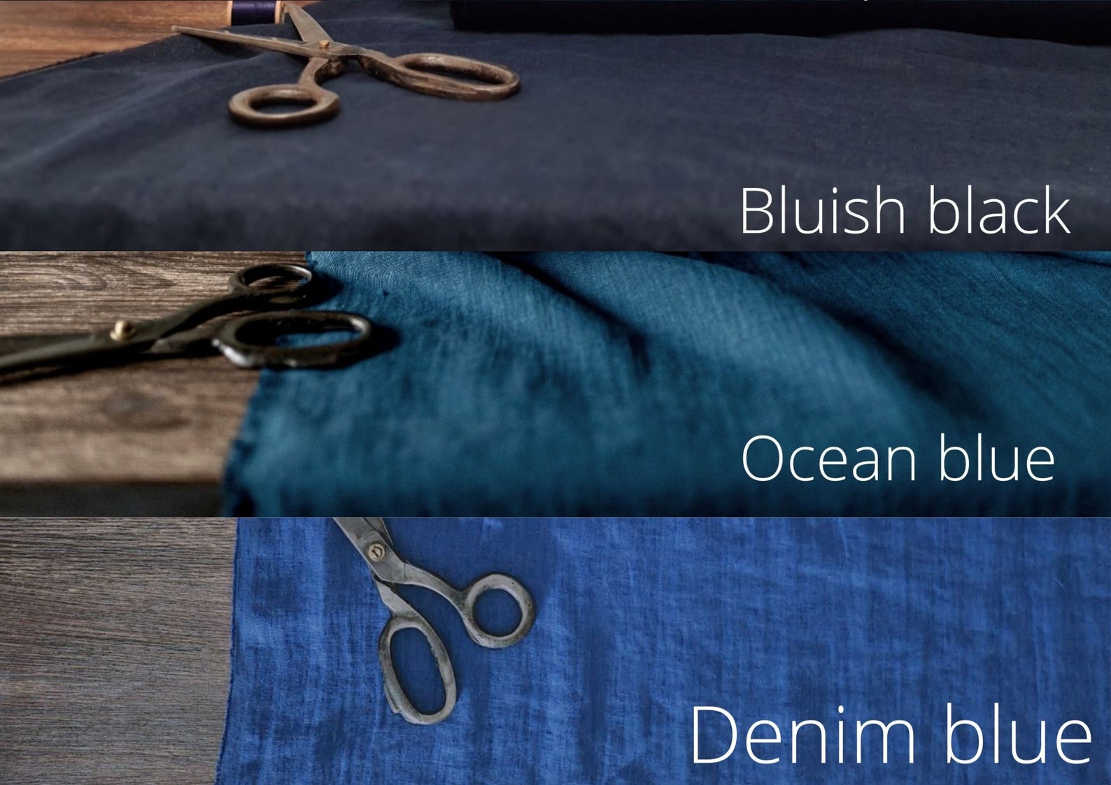 Linen Fabric Blue Color Fabric by the Yard or Meter Softened - Etsy