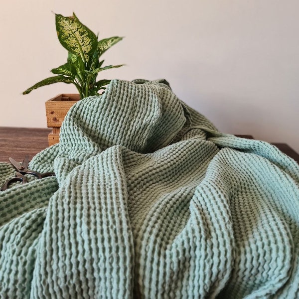 Waffle Linen Fabric - Etsy