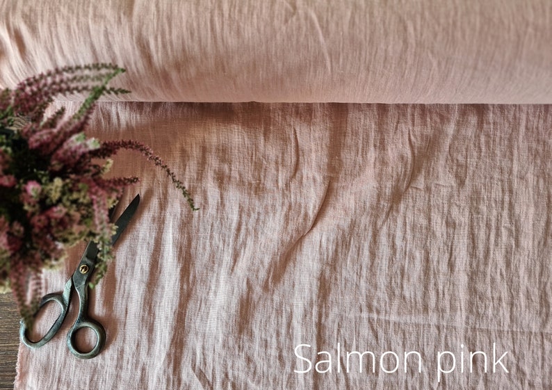 Raspberry red linen fabric Fabric by the yard Washed flax | Etsy