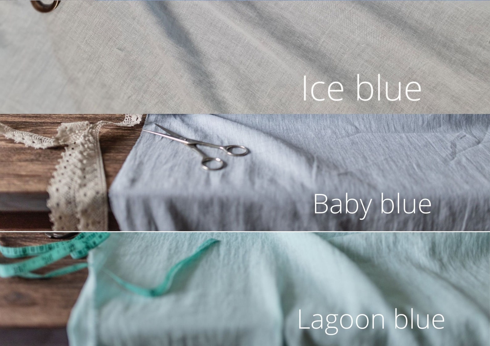 Linen Fabric Blue Color Fabric by the Yard or Meter Softened - Etsy