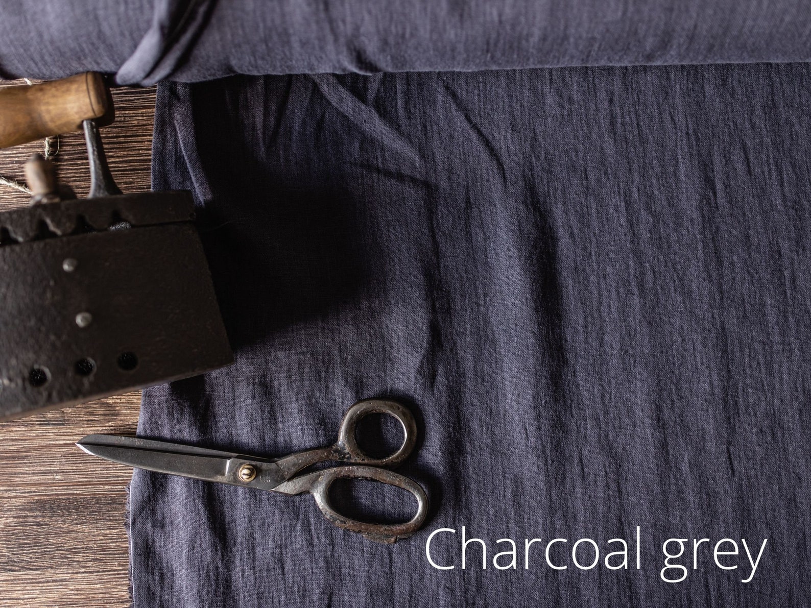 Linen Fabric Black Color Shades Fabric by the Yard or Meter | Etsy