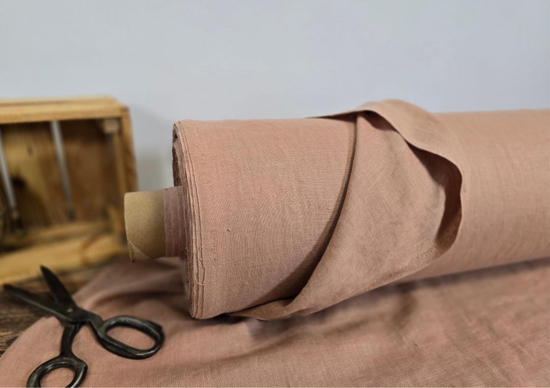 Linen Fabric Mocha Mousse, Linen Fabric Beige by the Yard or Meter ...