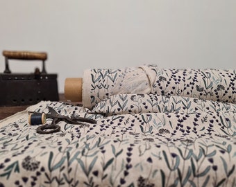 Printed Linen Fabric | Etsy