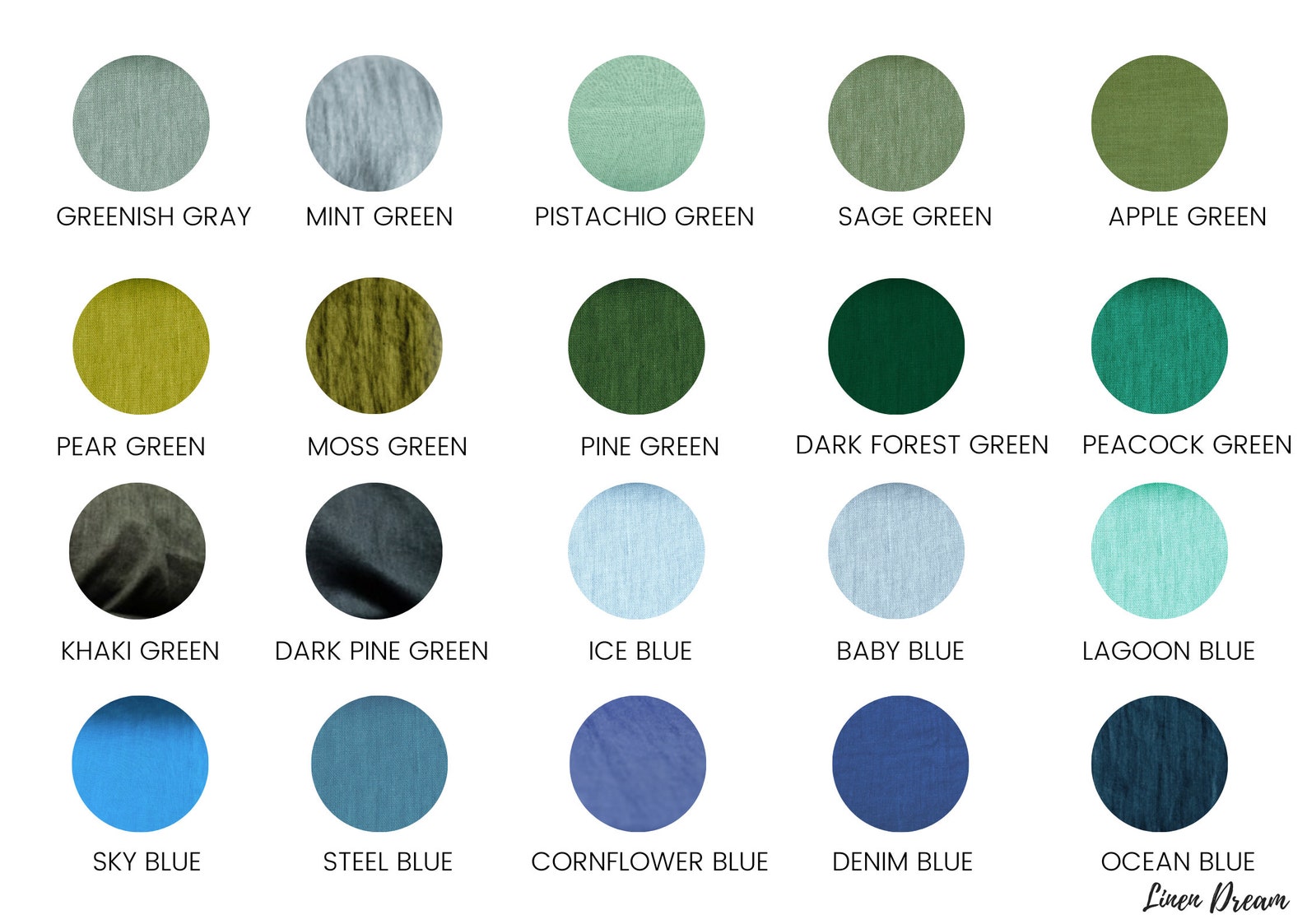 70 Colors Linen Fabric Medium Weight , Fabric by the Yard or Meter ...