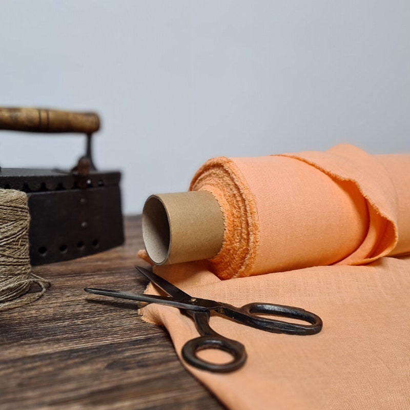 Orange Linen Fabric - Etsy