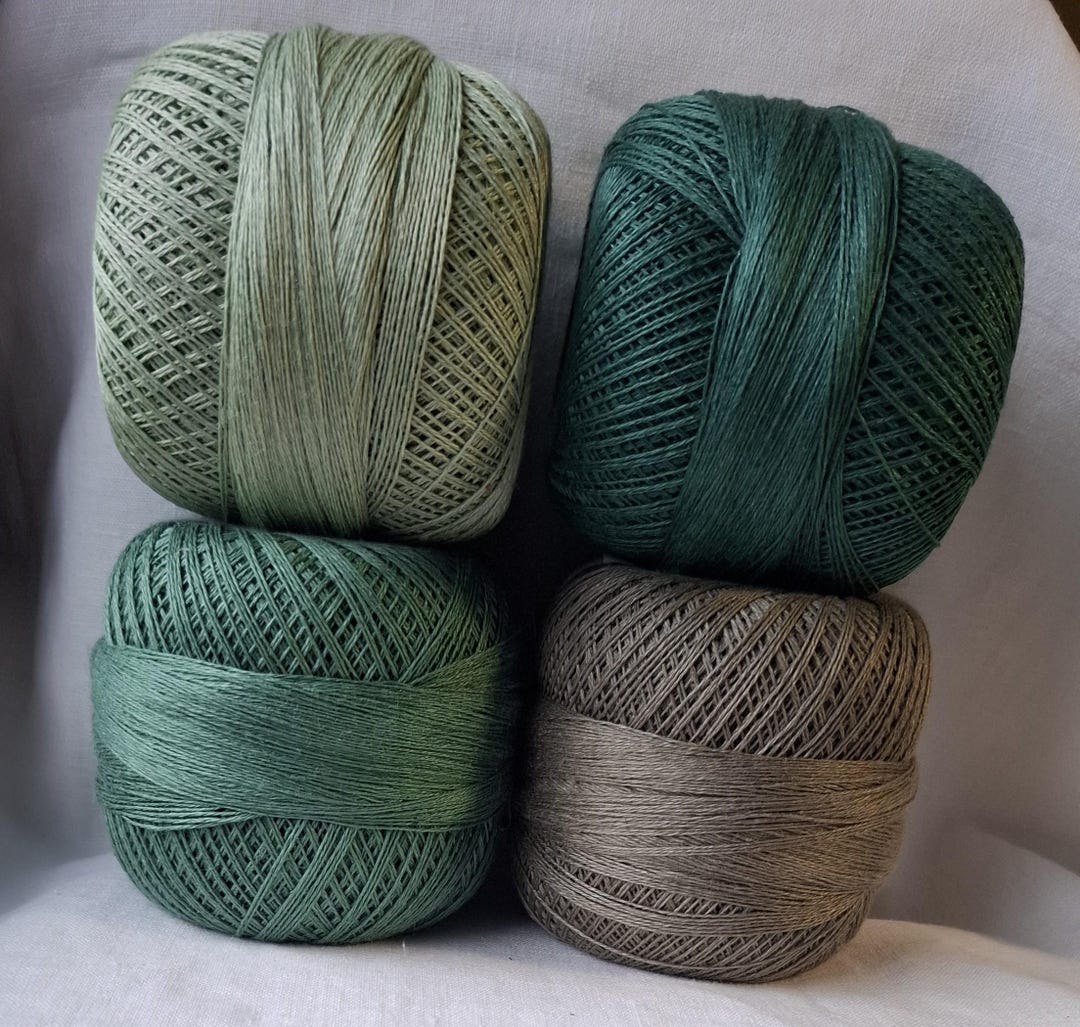 Linen Yarn Made in EU for Handcrafts and Knitting Green Tones - Etsy