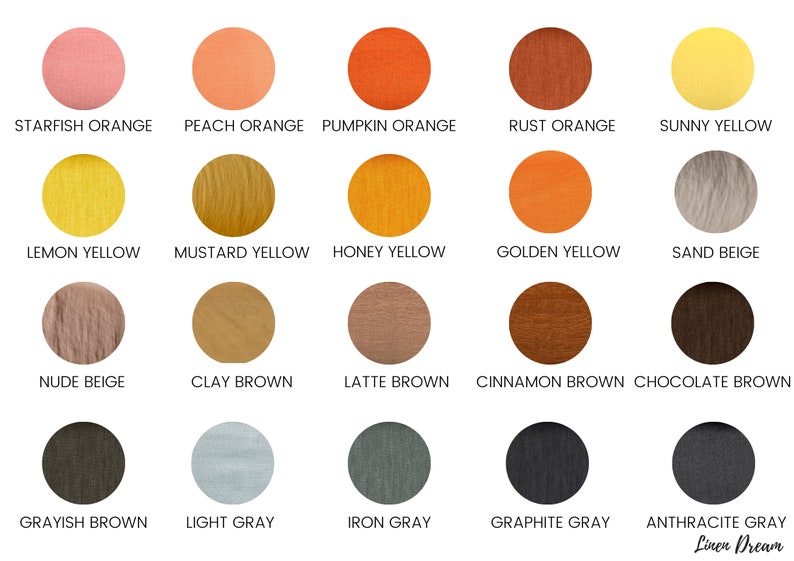 70 Colors Linen Fabric Medium Weight , Fabric by the Yard or Meter ...