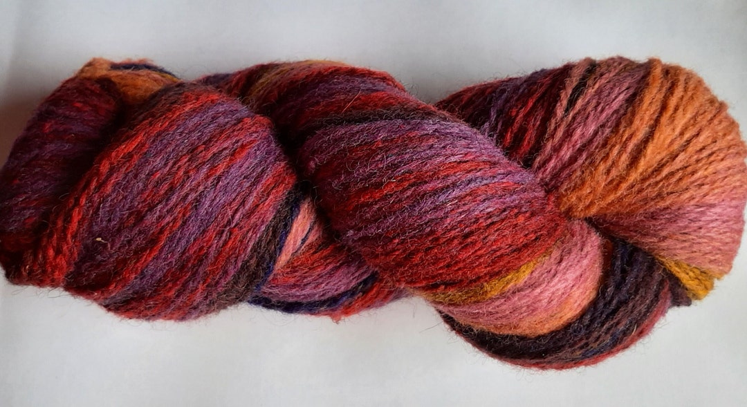 Wool Yarn for Knitting. High Quality Multicolor Red Purple Hand Dyed ...