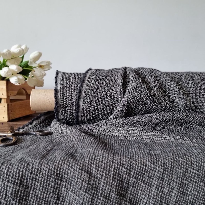 Waffle Linen Fabric - Etsy