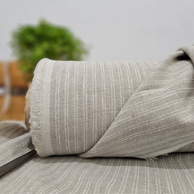 Striped Linen Fabric - Etsy