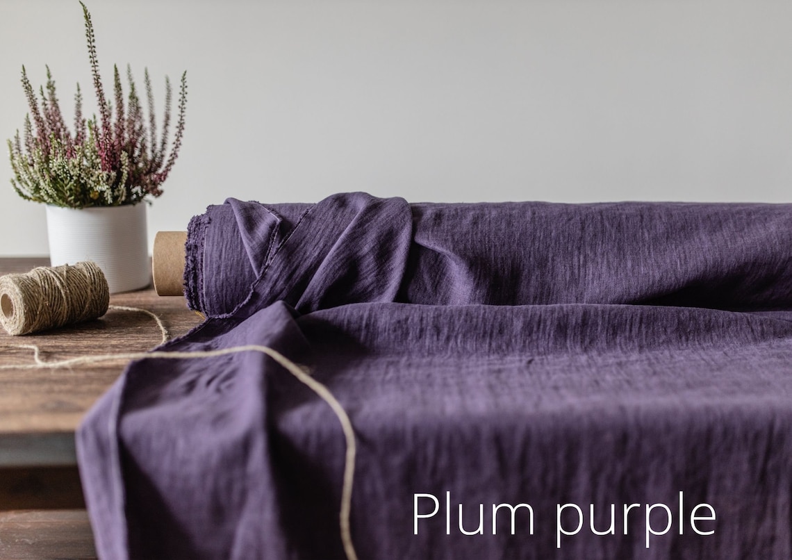 Linen Fabric Purple Color Fabric by the Yard or Meter | Etsy