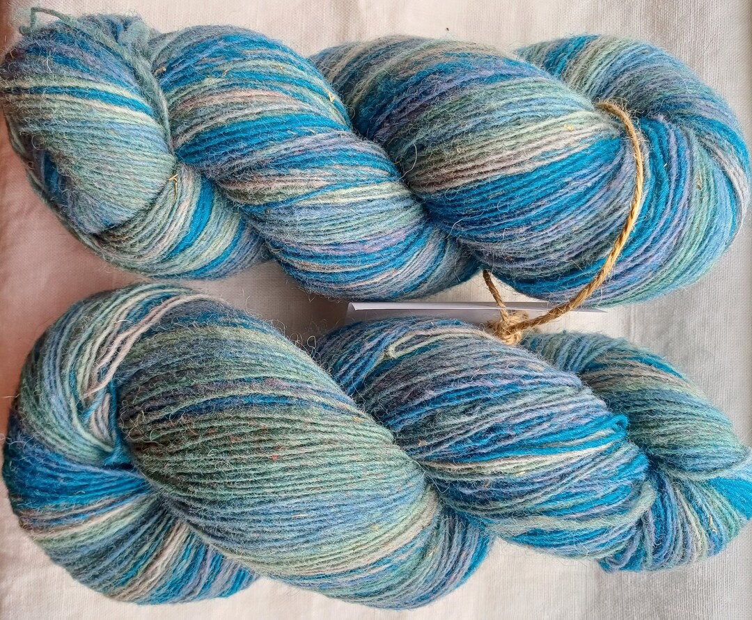 Wool Yarn for Knitting. High Quality Multicolor Blue , Greenish Gray ...