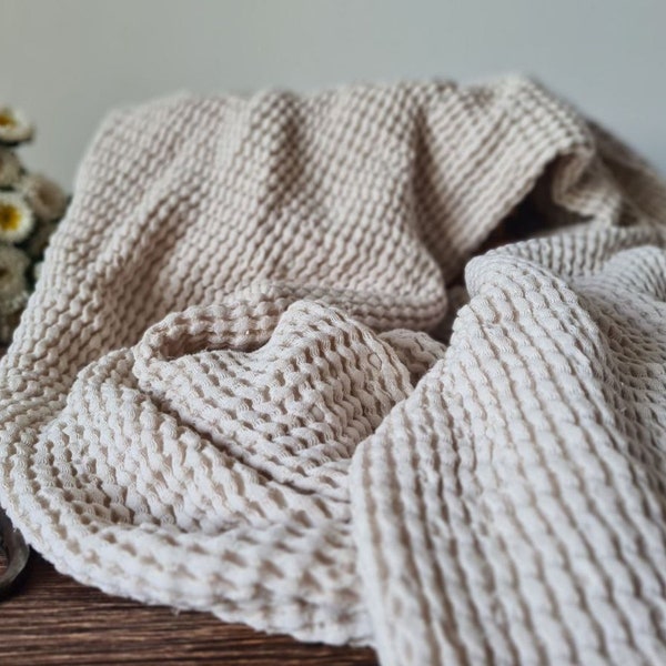 Waffle Linen Fabric - Etsy
