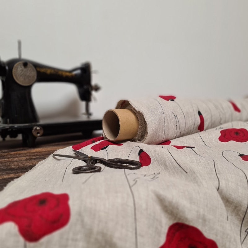 Printed Linen Fabric - Etsy