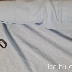Linen fabric ice blue Fabric by the yard or meter Softened | Etsy