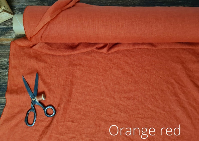 Raspberry Red Linen Fabric Fabric by the Yard or Meter | Etsy