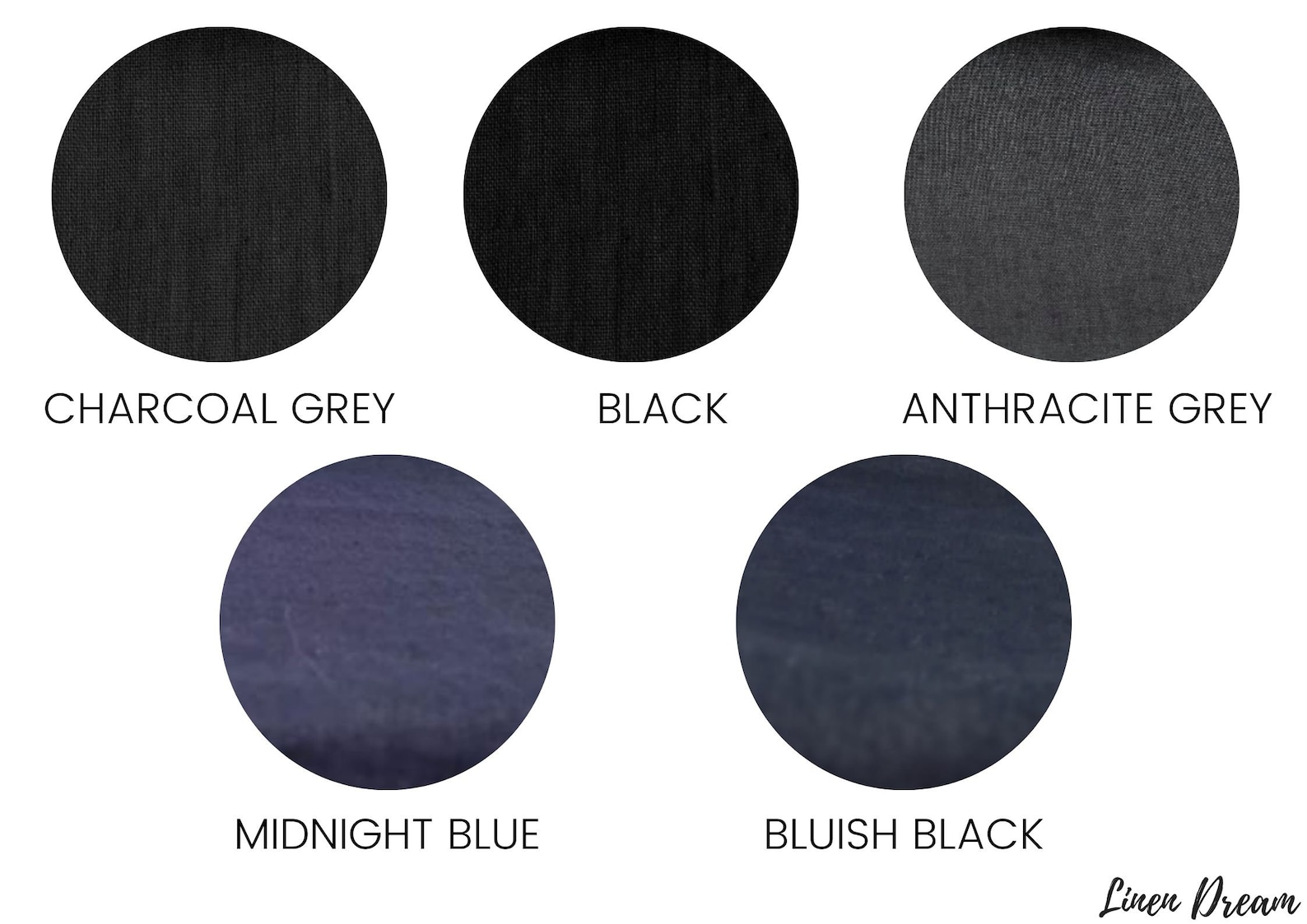 Linen Fabric Black Color Shades Fabric by the Yard or Meter - Etsy