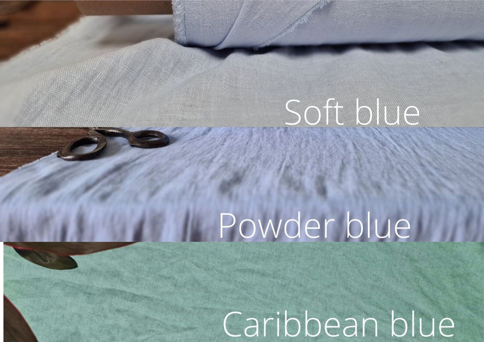 Linen Fabric Blue Color Fabric by the Yard or Meter Softened - Etsy