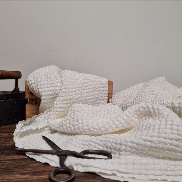 Waffle Linen Fabric - Etsy