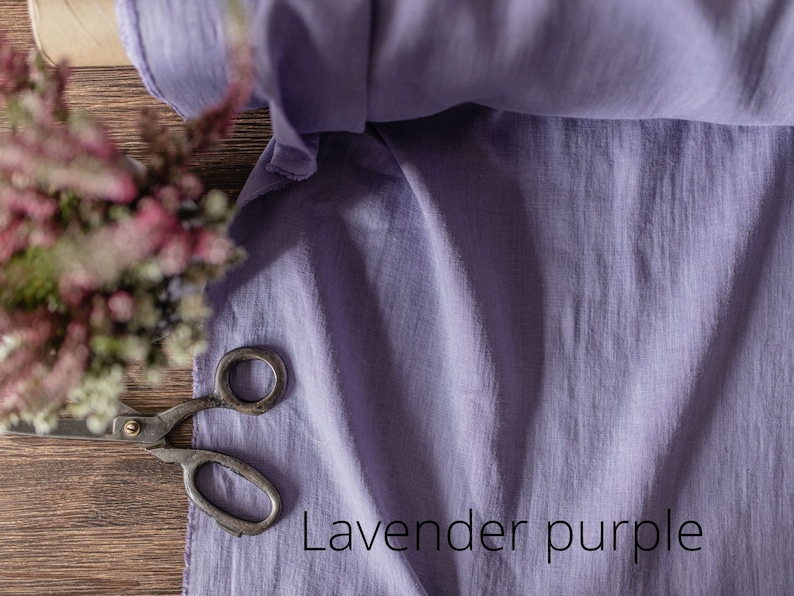 Linen Fabric Purple Color, Fabric by the Yard or Meter, Softened Washed ...