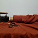 Rust Orange Linen Fabric, Brick Brown Linen Fabric by the Yard or Meter ...