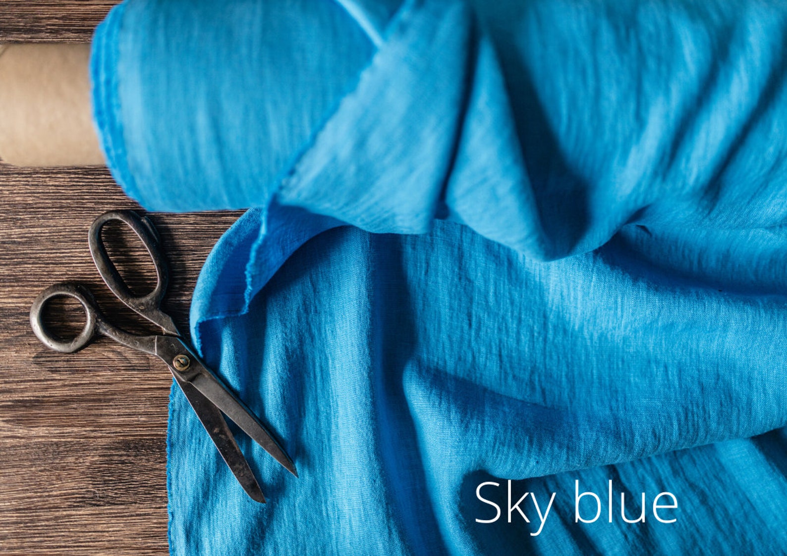 Linen fabric ice blue Fabric by the yard or meter Softened | Etsy