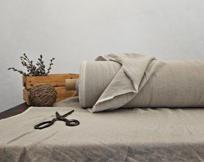 100 % EXTRA Wide Natural LINEN Fabric Bgo17soft Lithuanian Pumpkin ...