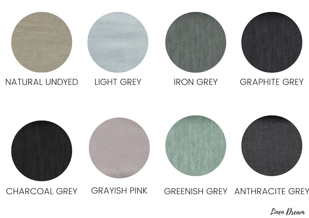 Linen Fabric Grey Tones, Fabric by the Yard or Meter, Softened Washed ...