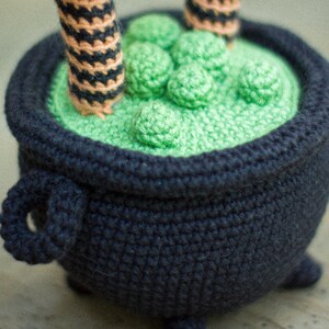 Crochet Patterns Amigurumi Stuffed Witch in a Cauldron Halloween Decor ...