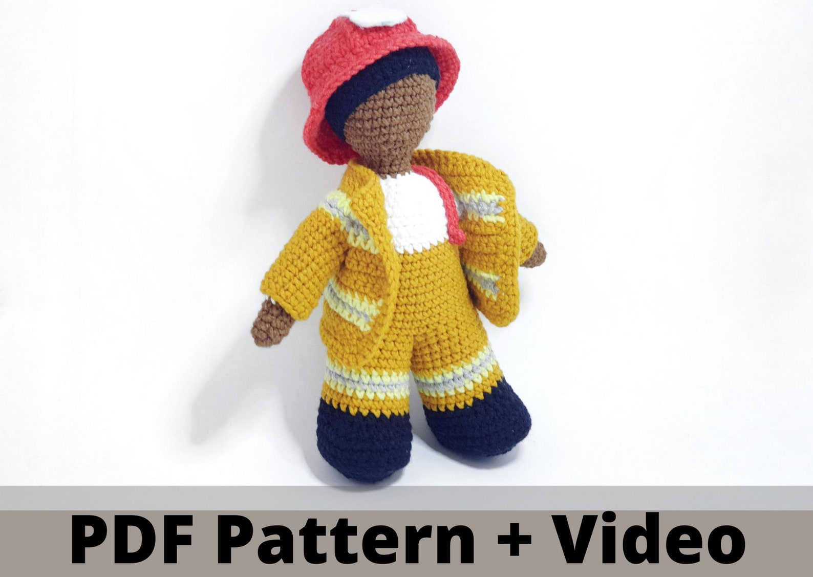 Crochet patterns amigurumi stuffed Firefighter doll PDF / | Etsy