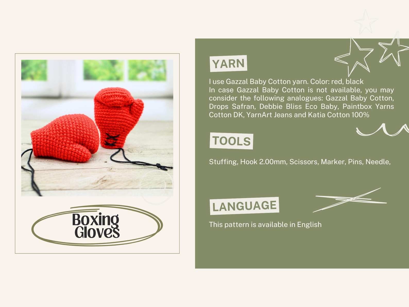 Boxing Glove Crochet Pattern – PDF Download – Beginner to Intermediate ...