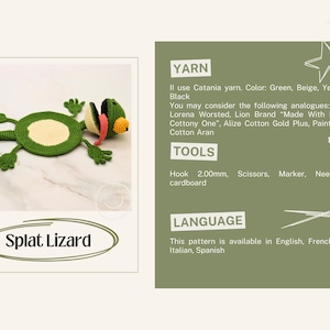 Crochet Pattern Coaster Splat Lizard Funny Handmade Design for Mug or ...