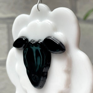 Fused Glass Sheep Ornament, Hanging Decoration, Gift for Farmer or ...