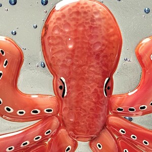 Glass Octopus Suncatcher in Stand-up Mount, Handmade Fused Glass ...