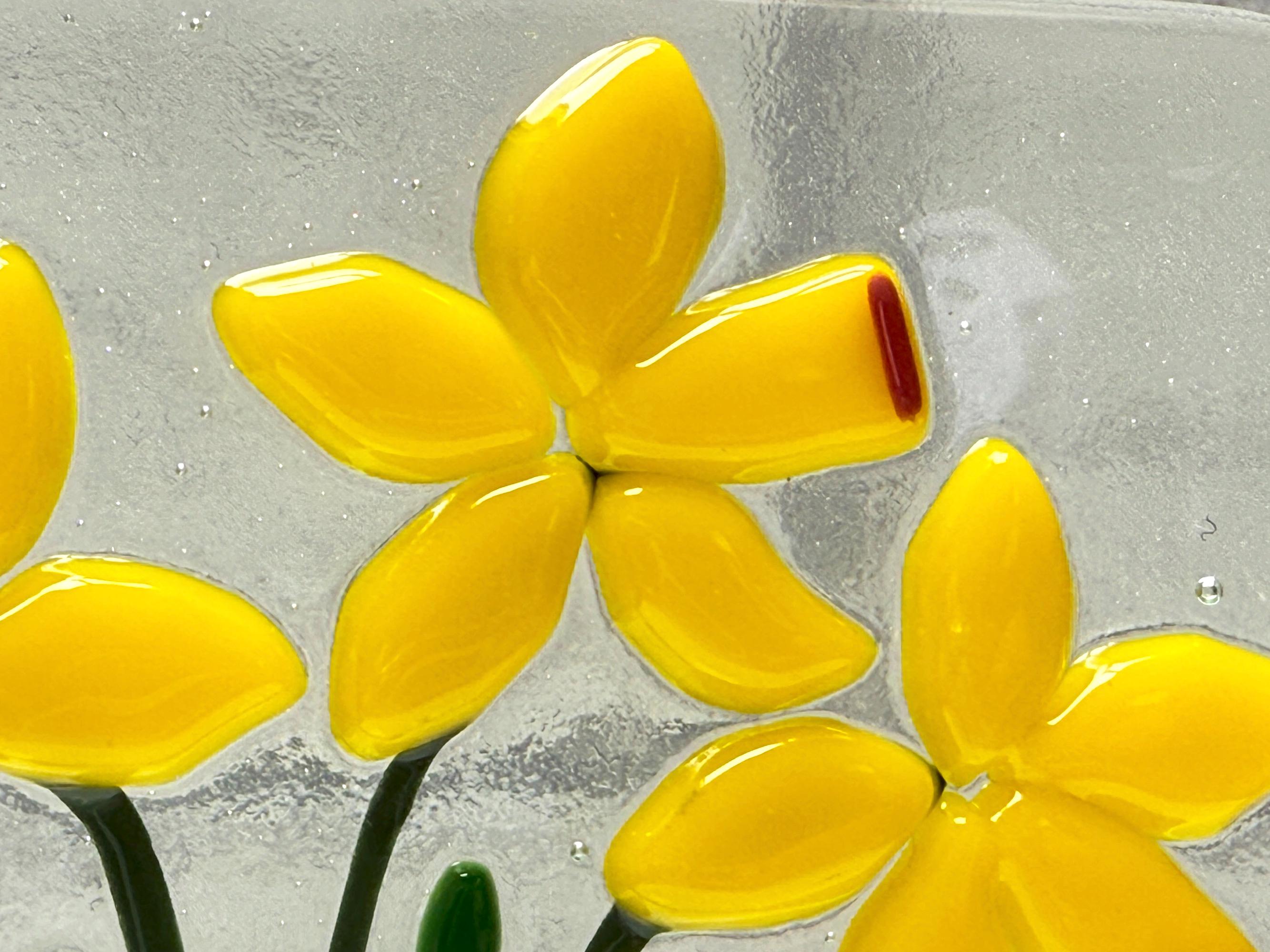 Handmade Glass Daffodil Suncatcher: Tabletop Floral Art - Etsy