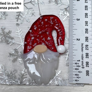 Glass Father Christmas Ornament, Santa Claus Gnome, Hanging Decoration ...