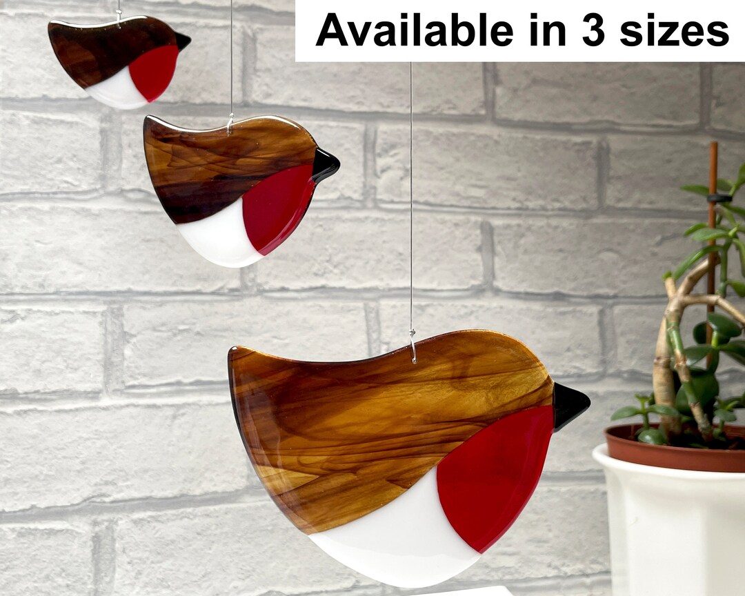 Small Fused Glass Robin Suncatcher Handmade Glass Art - Etsy UK